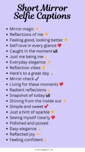75+ Mirror Selfie Captions For Instagram - Biz Minds
