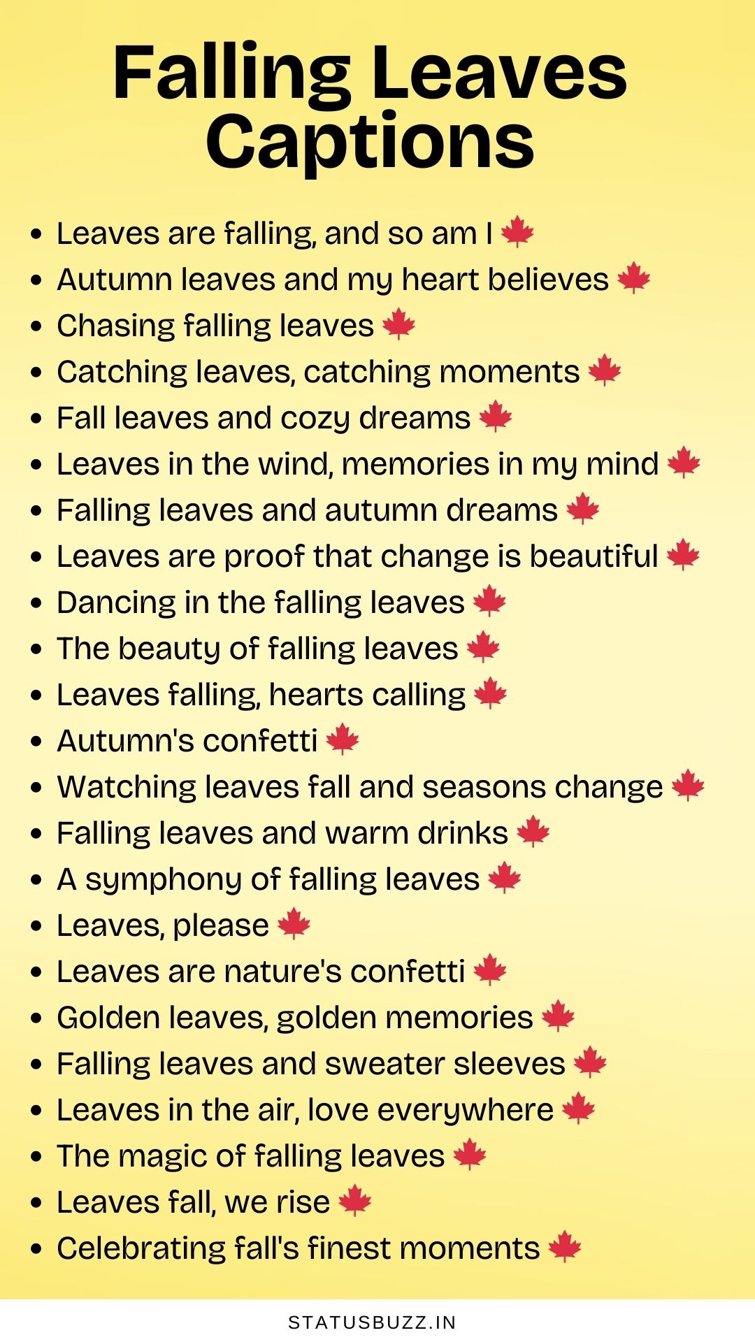 85+ Falling Leaves Quotes & Captions - Biz Minds