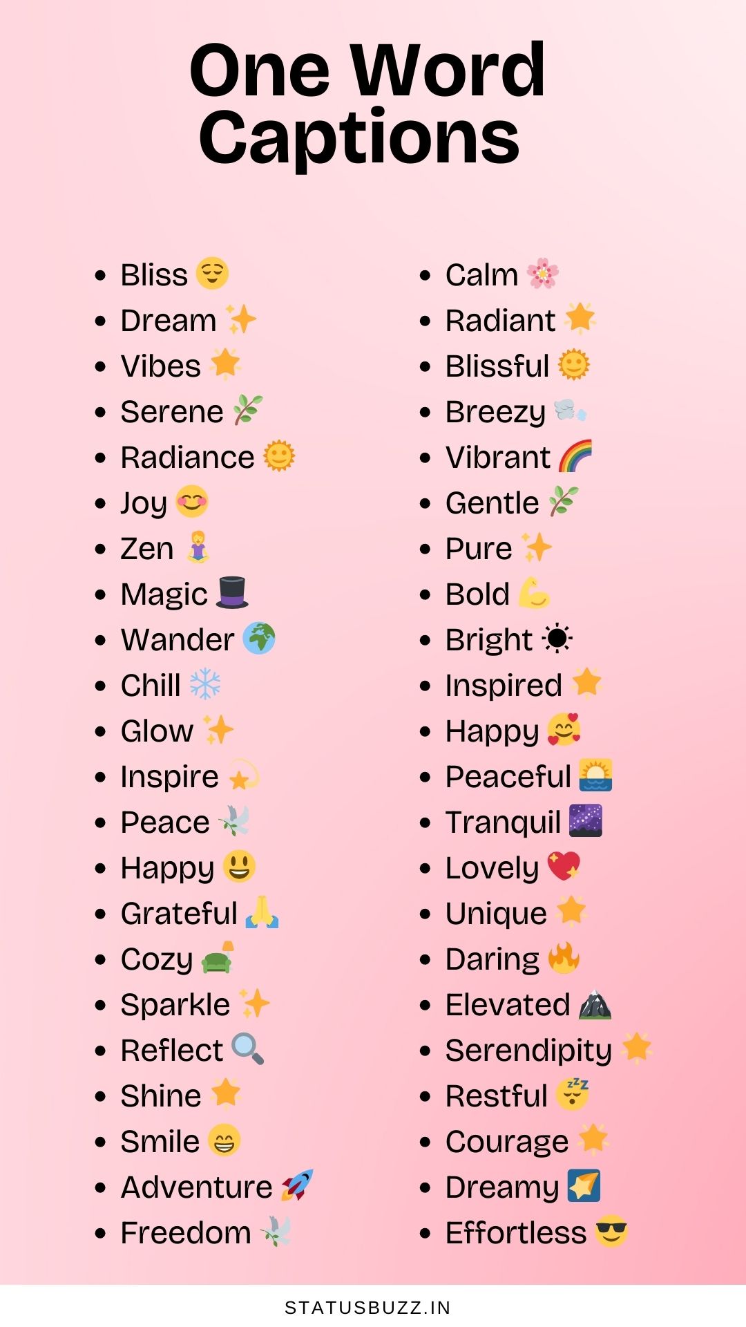 200+ One Word Captions For Instagram - Biz Minds