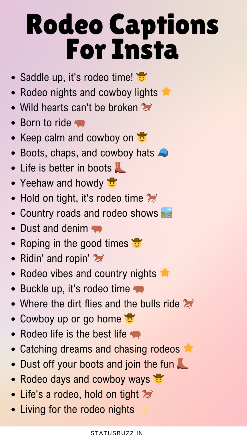90+ Rodeo Captions & Quotes For Instagram - Biz Minds