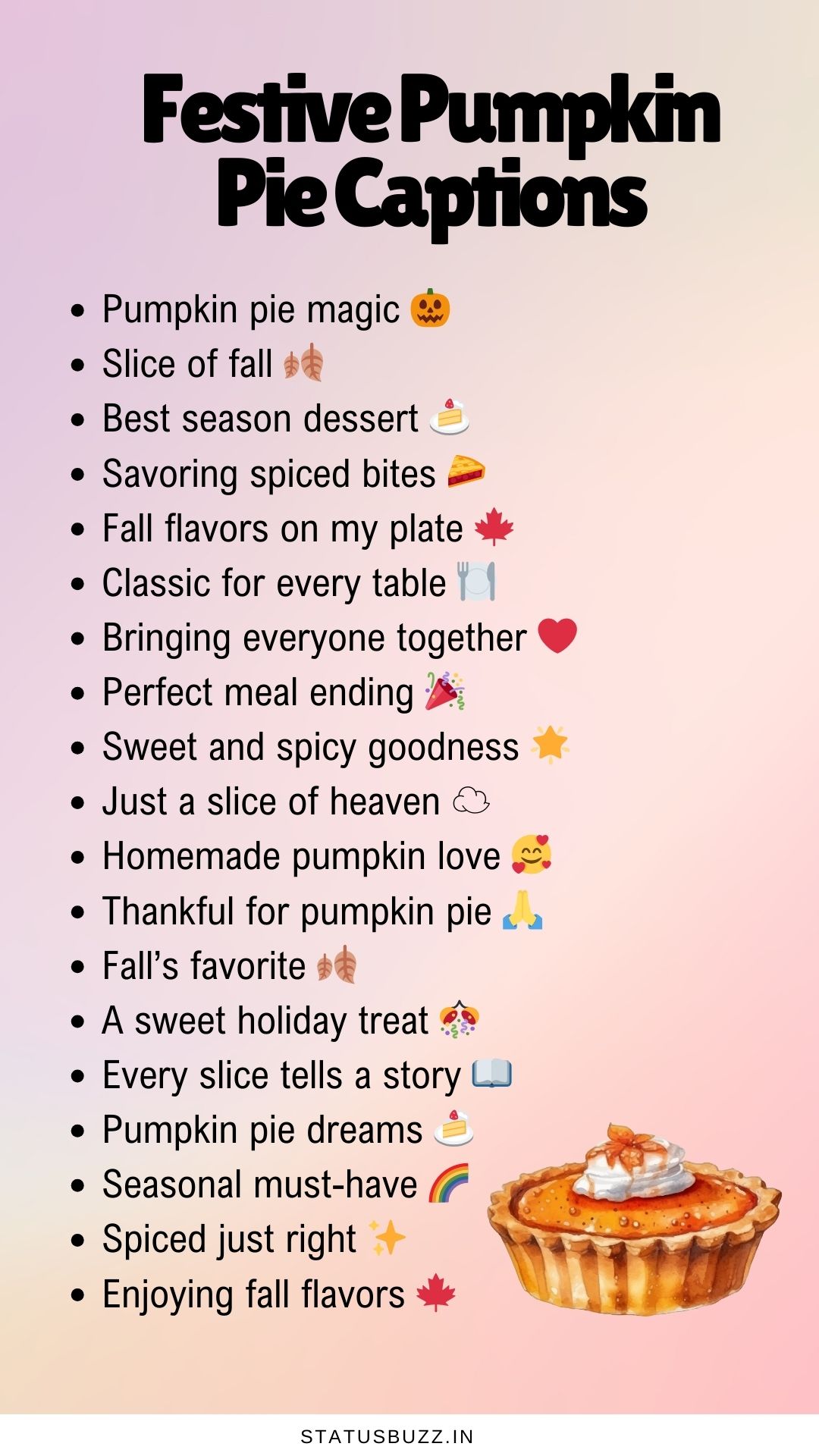 120+ Pumpkin Pie Captions For Instagram - Biz Minds